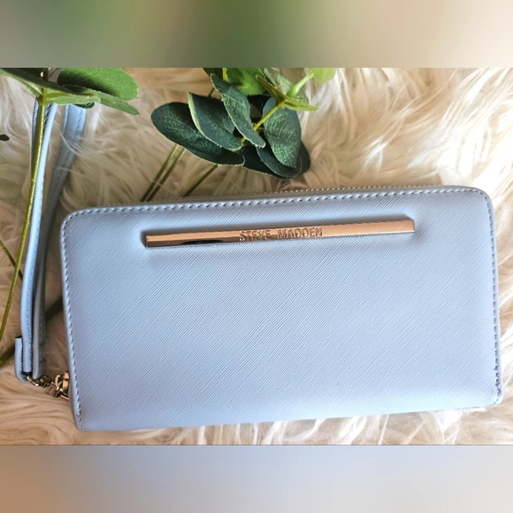 Steve Madden | Bags | Steve Madden Baby Blue Wallet | Poshmark